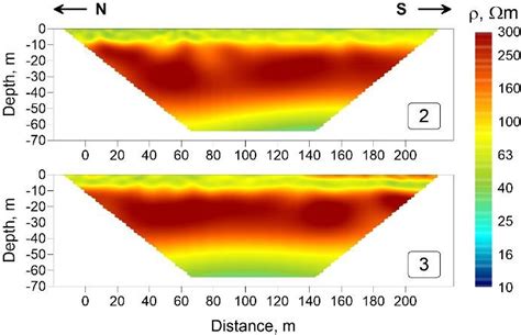 Results Of The 2d Inversion Of Ert Data For Lines 2 And 3 Download