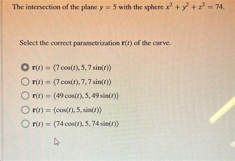 solved the intersection of the plane y 5 ﻿with the sphere