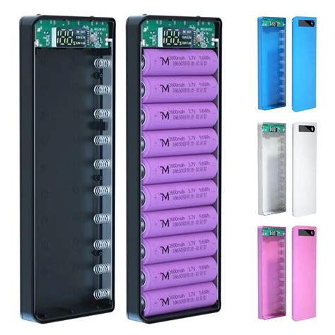 충전식 18650 배터리 10 슬롯 듀얼 Usb 충전 케이스 보조베터리 케이스 비상 충전기 배터리 스토리지 박스