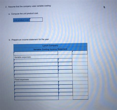 Solved Exercise Variable And Absorption Costing Unit Chegg Com