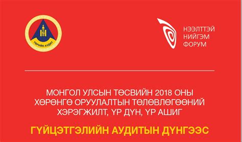 МОНГОЛ УЛСЫН ТӨСВИЙН 2018 ОНЫ ХӨРӨНГӨ ОРУУЛАЛТЫН ТӨЛӨВЛӨГӨӨНИЙ ХЭРЭГЖИЛТ ҮР ДҮН ҮР АШИГ
