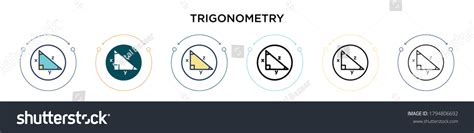 Trigonometry Icon Filled Thin Line Outline Stock Vector Royalty Free Shutterstock