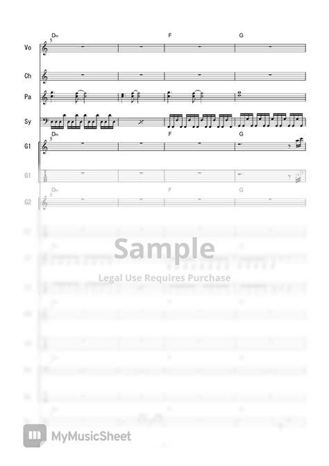 Wands 世界が終わるまでは・・・ バンドスコア Tabulatura 1 Pięciolinia By 二次元楽譜製作所