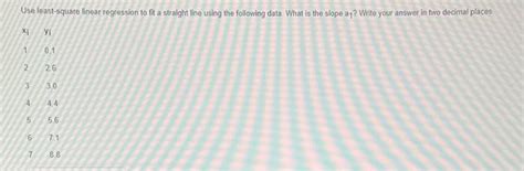 Solved Use Least Square Linear Regression To Fit A Straight Chegg