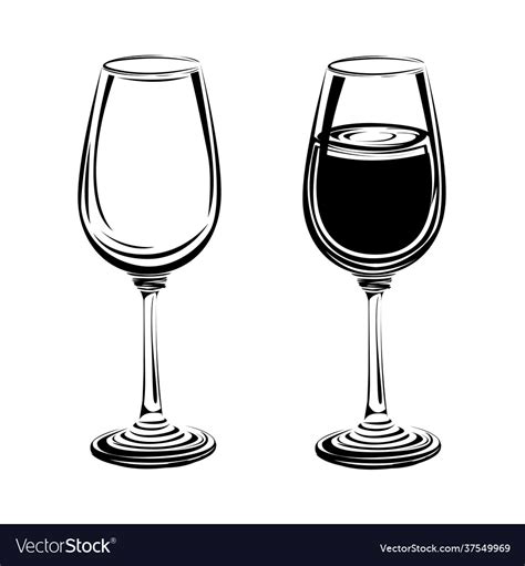 Wine Glass Silhouette Royalty Free Vector Image