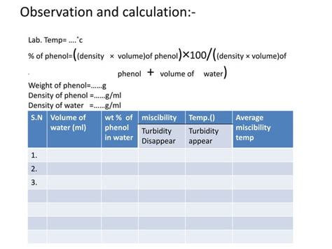 Critical Solution Temperature Of Phenol Water System Pdf Chemistry Science