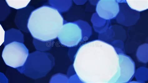 Abstract Blue Bokeh Lights Background With Hexagonal Shapes Nighttime