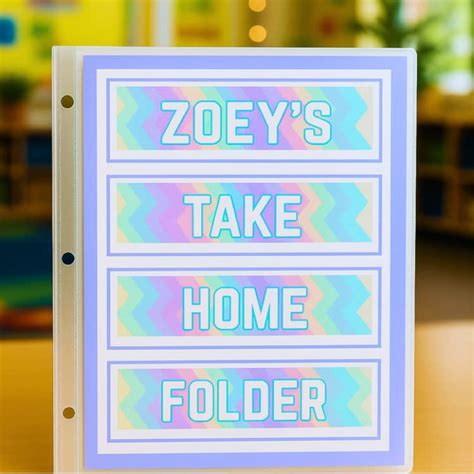 Editable Take Home Folder Covers Ziggy Pastels Decorative Folder