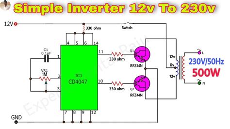 How To Make Simple Inverter 12v to 220v । CD4047 Inverter । IRFZ44N ...