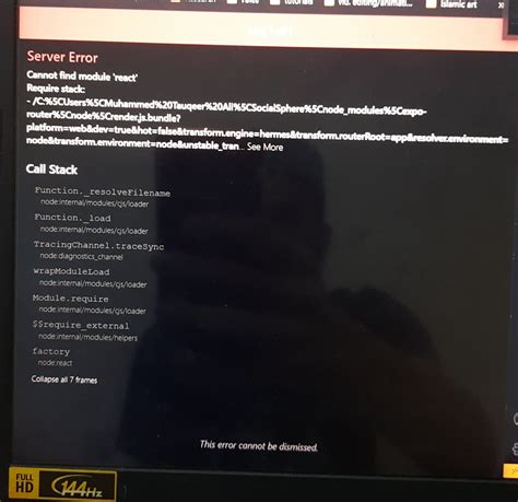 Javascript Cannot Find Module React Error When Running Expo Project