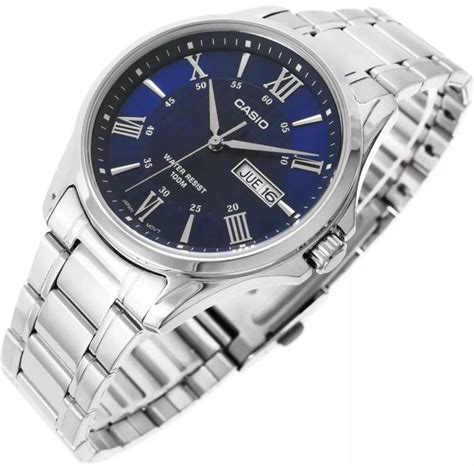 Casio นาฬิกาข้อมือผู้ชาย เลขโรมัน กันน้ำ 100m สายสแตนเลส รุ่น Mtp 1384 ประกันสินค้า 1 ปี