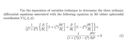 Solved Use The Separation Of Variables Technique To