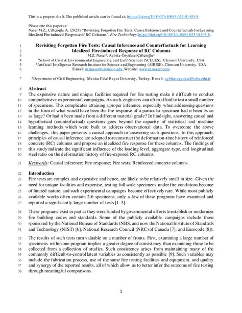 pdf revisiting forgotten fire tests causal inference and
