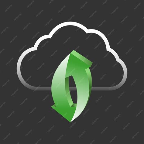 Premium Vector Cloud Icon Green Arrow Vector Sign Cloud Sync Conceptual Image Of Cloud Storage