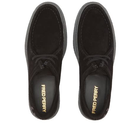 Fred Perry Dawson Low Suede Shoe Black End Us
