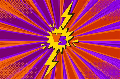 슈퍼 히어로는 번개와 배경반토 노란색 플래시와 만화 디자인 대 벡터 일러스트레이션 대결에 대한 스톡 벡터 아트 및 기타 이미지 대결 배경 주제 Championship