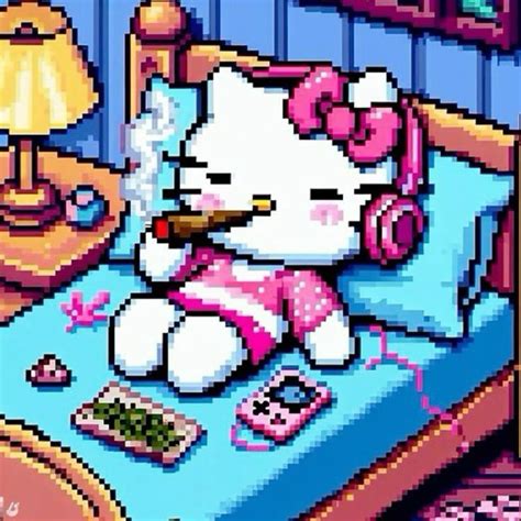 Hello Kitty Is Smoking A J Hello Kitty Hello Kitty Iphone Wallpaper