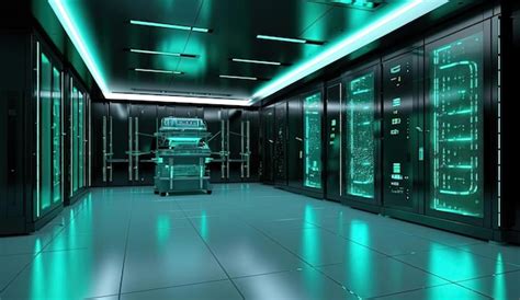 Premium Ai Image Server Room Inside A Room With Light Lighting In The