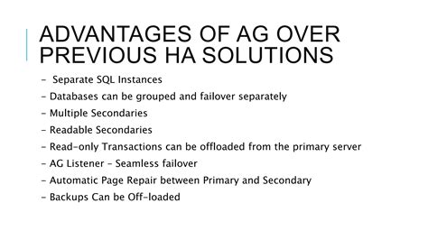 A Quick Guide To Sql Server Availability Groups Ppt