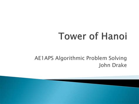 Towers Of Hanoi School Of Computer Science