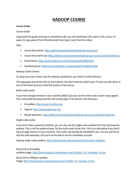 Hadoop Course Pdf