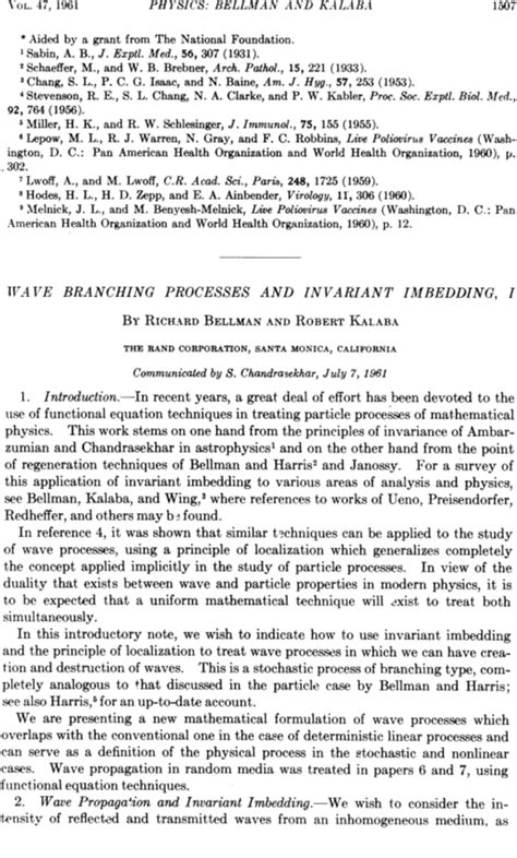 Wave Branching Processes And Invariant Imbedding I Pnas