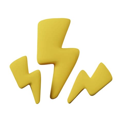 Premium Psd 3d Render Icon Of Thunder Lightning 3d Lightning Strike