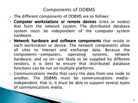Components Of Ddbms