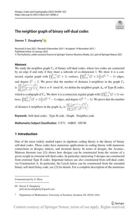 The Neighbor Graph Of Binary Self Dual Codes