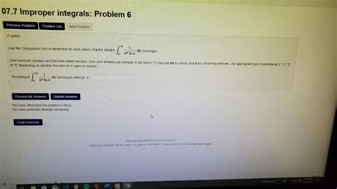 solved 07 7 improper integrals problem 6 previous problem