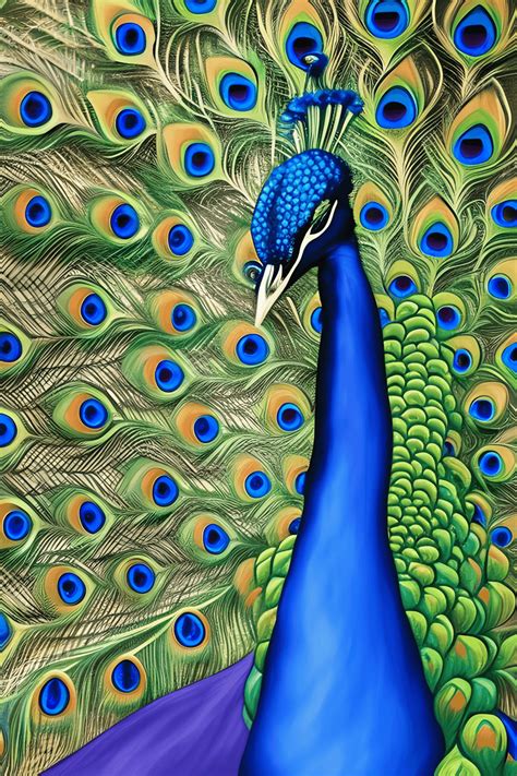 Peacock Full Color Painting · Creative Fabrica