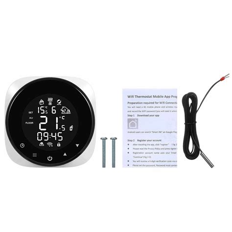 Tuya Wifi Smart Thermostat Digital Temperature Controller APP Control LCD Display Touch Screen
