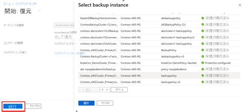 azure backup を使用して azure kubernetes service aks を復元する azure backup