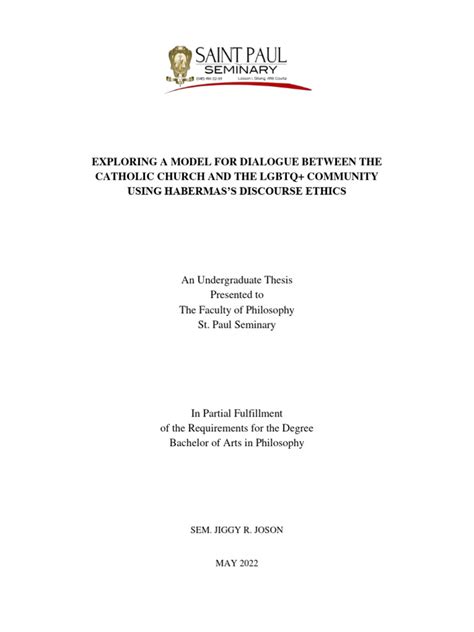 Joson Thesis Pdf Jürgen Habermas Homosexuality