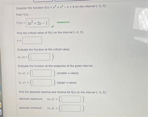 Solved Consider The Function F X X3 X2−x 8 On The Interval