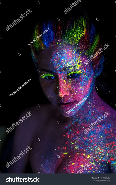 Sexy Girl Full Blacklight Color Painting Stock Photo Shutterstock