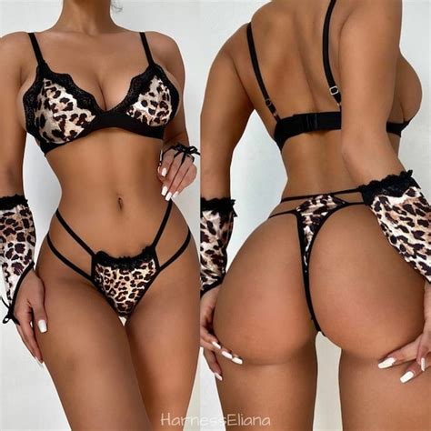 Leopard Lingerie Etsy