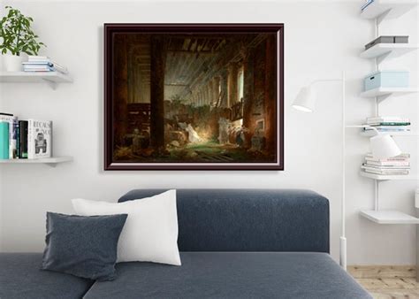 A Hermit Praying Hubert Robert Classic Digital Romanticist Etsy