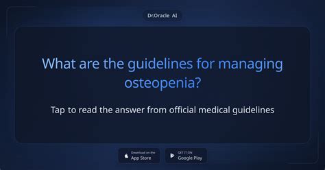 What Are The Guidelines For Managing Osteopenia
