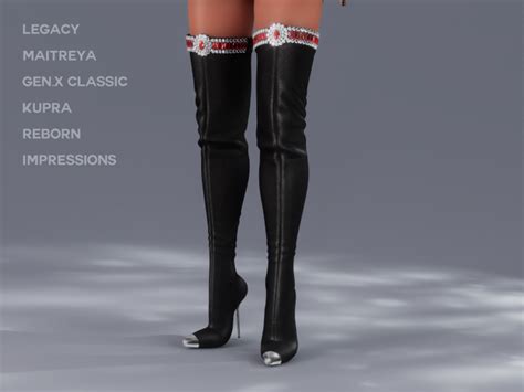 Second Life Marketplace Nt Crystal Garter Boots Black