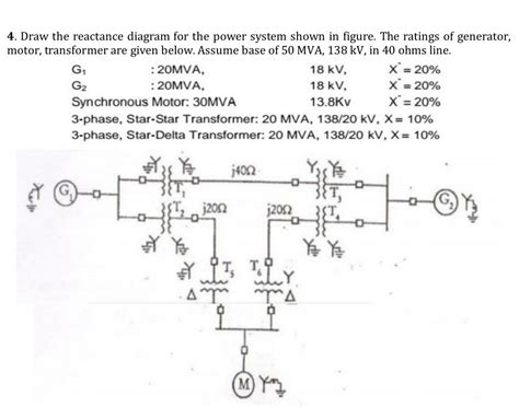 4 Draw The Reactance Diagram For The Power Studyx