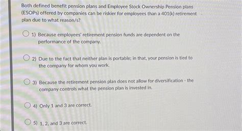 Solved Both Defined Benefit Pension Plans And Employee Stock Chegg Com