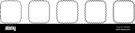 Wavy Edge Frames Scalloped Borders Rectangle And Square Box Squiggle Waves Border Flat