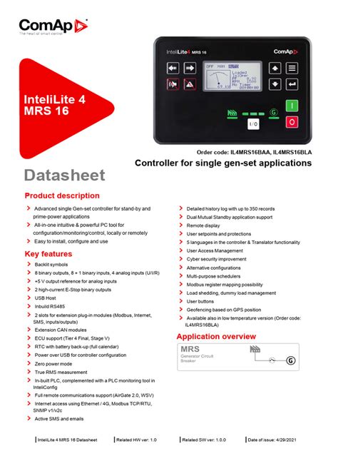 Intelilite 4 Mrs 16 Datasheet 2 Pdf Usb Power Supply