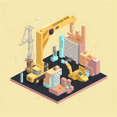 Construction Site Pixel Architecture Diagram Premium Photo Illustration Rawpixel