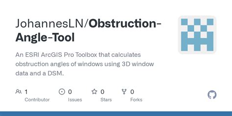github johannesln obstruction angle tool an esri arcgis pro toolbox
