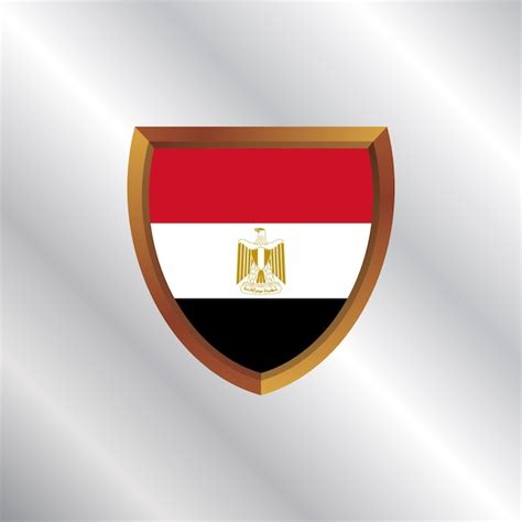 Ilustración De La Plantilla De La Bandera De Egipto Vector Premium