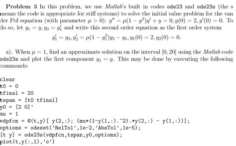 Solved Problem In This Problem We Use Matlab S Built Chegg