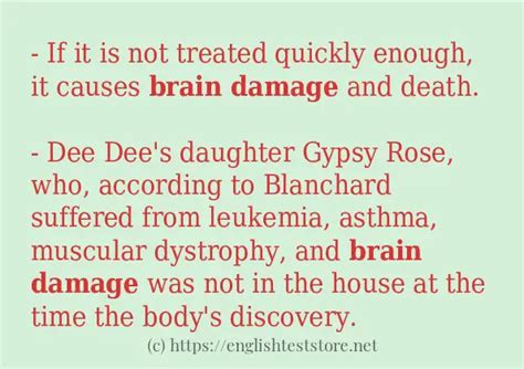 Make Sentence Of Brain Damage EnglishTestStore Blog