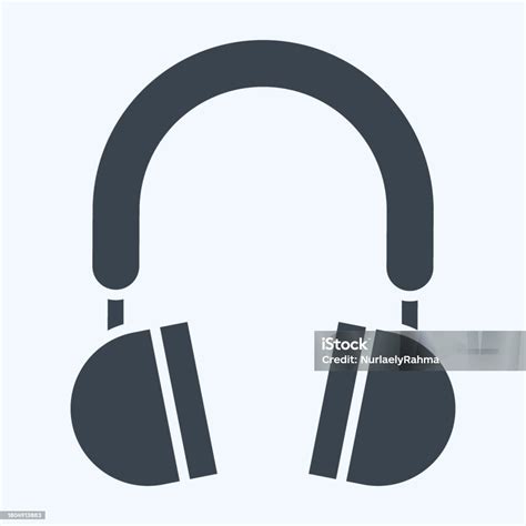 아이콘 헤드 폰 컴퓨터 기호와 관련이 있습니다 글리프 스타일 심플한 디자인 편집 가능 간단한 일러스트레이션 개념에 대한 스톡 벡터 아트 및 기타 이미지 Istock